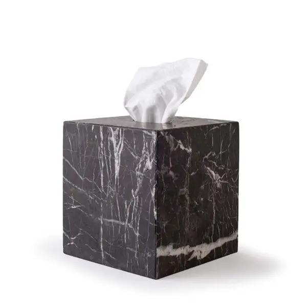 And Jacob Less Is More Tissue Box Marble - Black