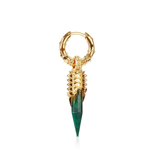 KASUN LONDON Dagger Malachite Hoops