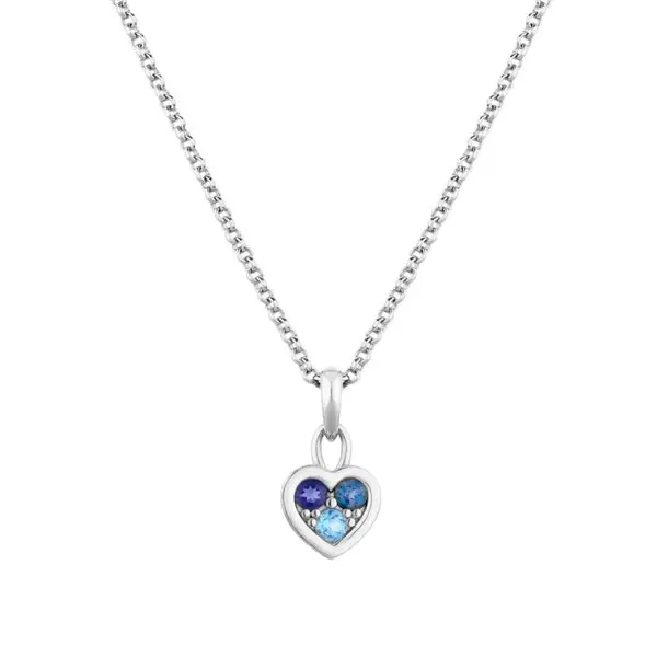 DINNY HALL Silver / Blue My World Blue Gem Silver Heart Pendant - Silver/blue