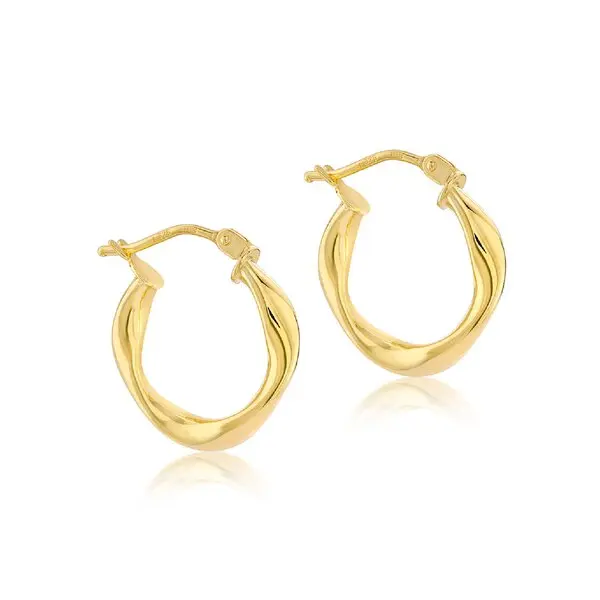 POSH TOTTY DESIGNS Plated Twisted Creole Hoop Earrings - Gold