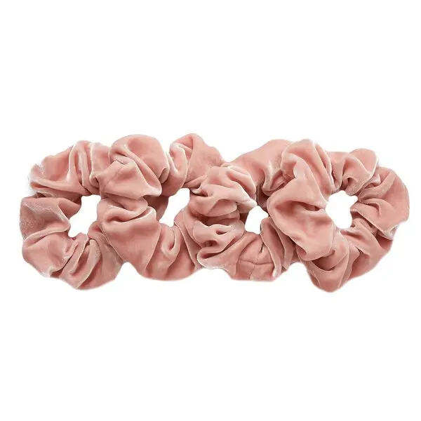 SOFT STROKES SILK Silk Velvet Handmade French Scrunchie Set Of Four Lipstick Collection In Sugar Frost - Pink