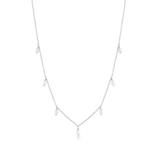 SET & STONES Silver / White Meri Necklace Silver - Silver/white