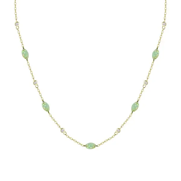 KAMARIA Drilled Opal Layering Necklace Light - Green