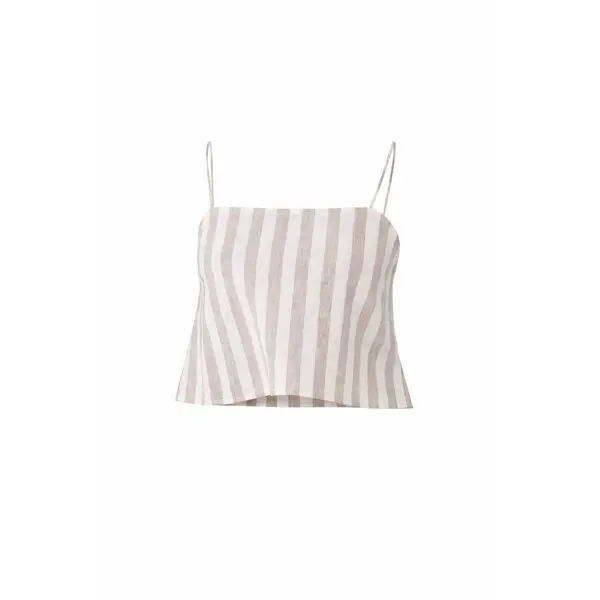 W.TWO White / Red The Bari Cropped Cami - White/red