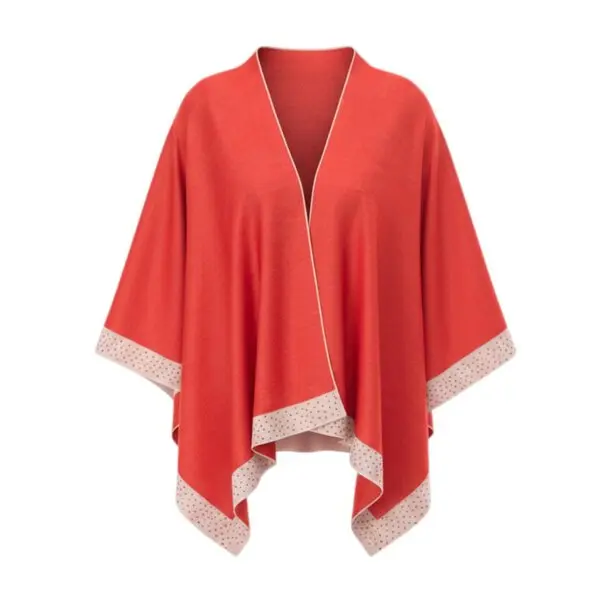 FRANCHETTI BOND Mia Coral & Beige Diamante Trim Wrap - Orange