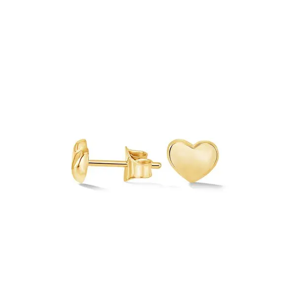 DOWER & HALL Waterfall Mini Heart Studs In Vermeil - Gold