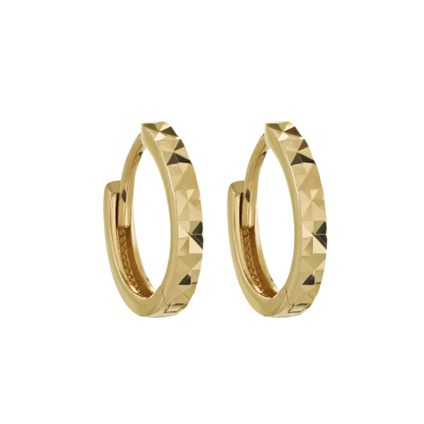 LA KAISER Solid Diamond Cut Mini Hoops - Gold