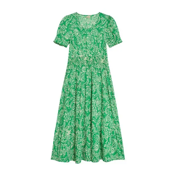 INARA Jaipur Cotton Dress - Green