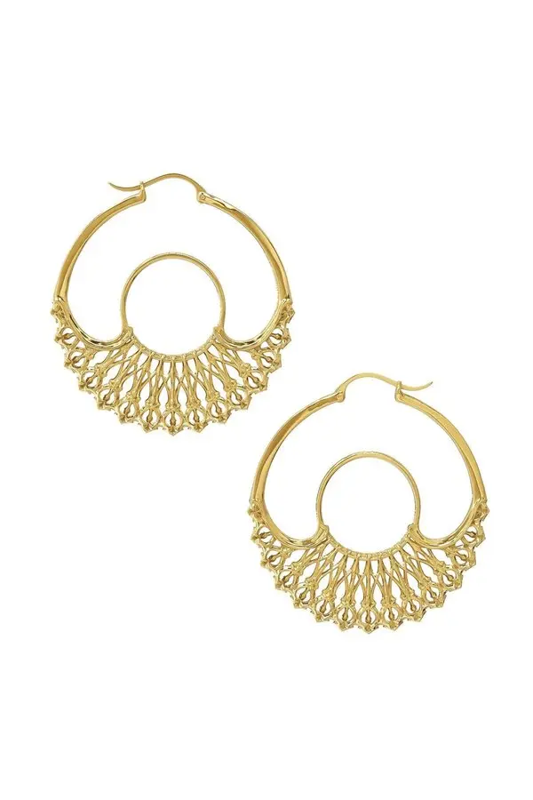 ASTOR & ORION Iris Statet Hoops Medium - Gold