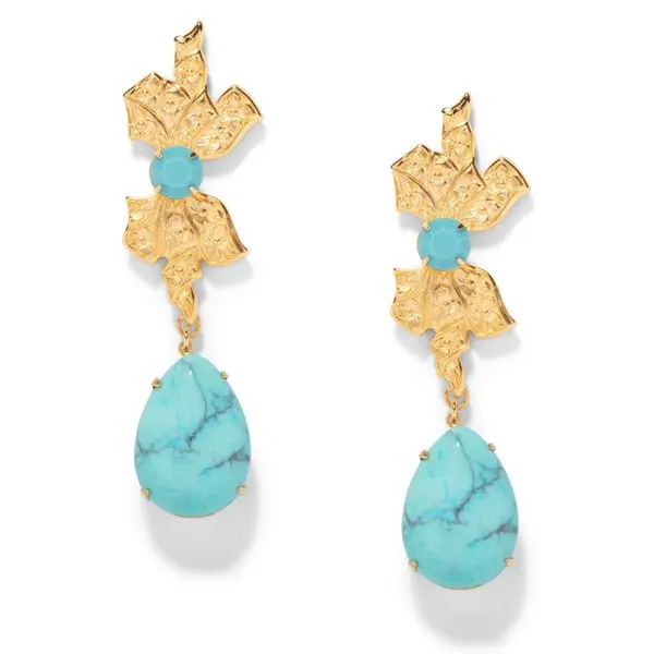THE PINK REEF Opera Earring In Turquoise - Blue