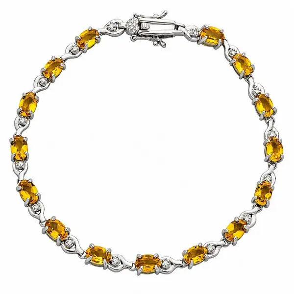 BELINDA JEWELZ Elora Citrine Vintage Tennis Bracelet - Orange