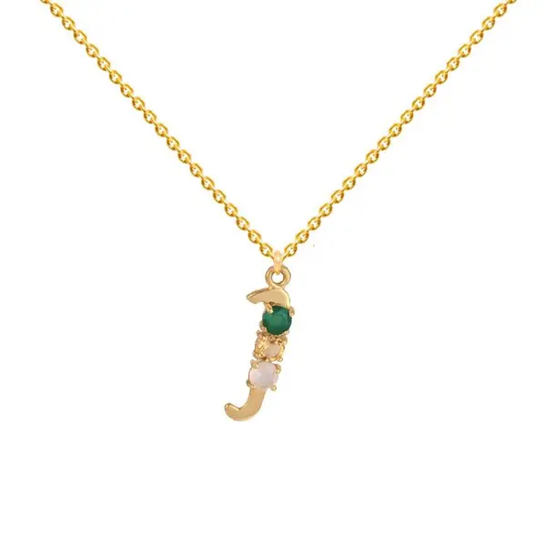 LAVANI JEWELS Multicolored Initial J Necklace - Yellow