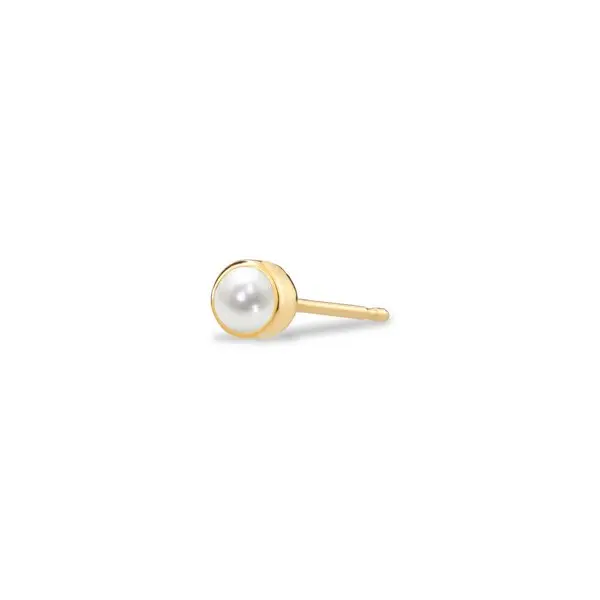 Maya Brenner Designs Birthstone Stud Yellow Pearl June - Gold