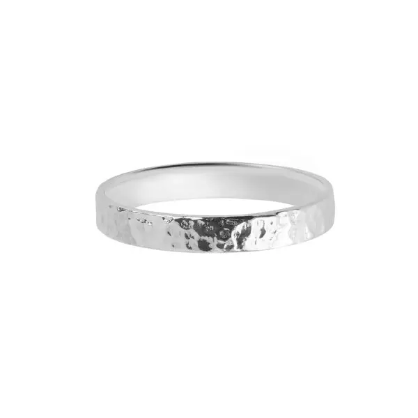 ZOHREH Hammered Band Ring Sterling - Silver