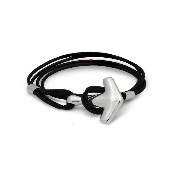 FREYA & THOR OF SWEDEN Black / Silver Arch Bracelet Silver & Duo Double Black - Black/silver