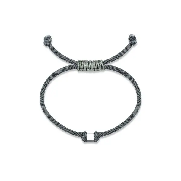 REIS JEWELLERY Single Cube Rope Bracelet - White