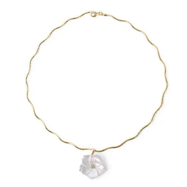 THE LINK BETWEEN White / Gold Renata Necklace Yellow Gold Vermeil - White/gold