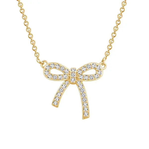 KIERA Lab Grown Diamond Accent Bow Pendant Necklace - Yellow