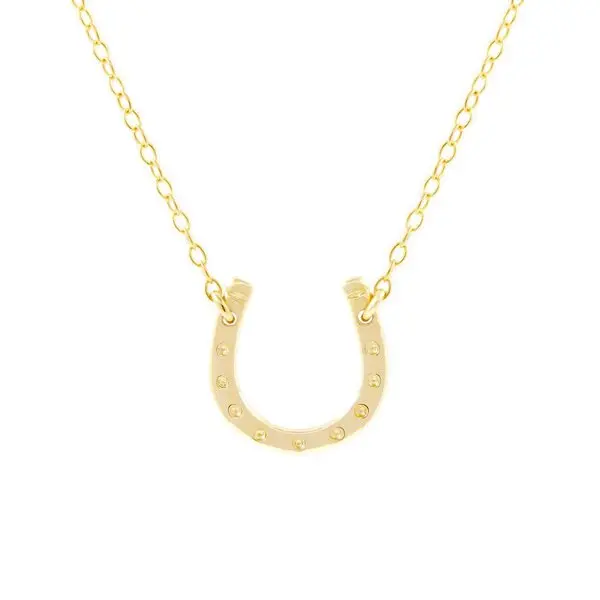 LEE RENEE Lucky Horseshoe Necklace - Gold