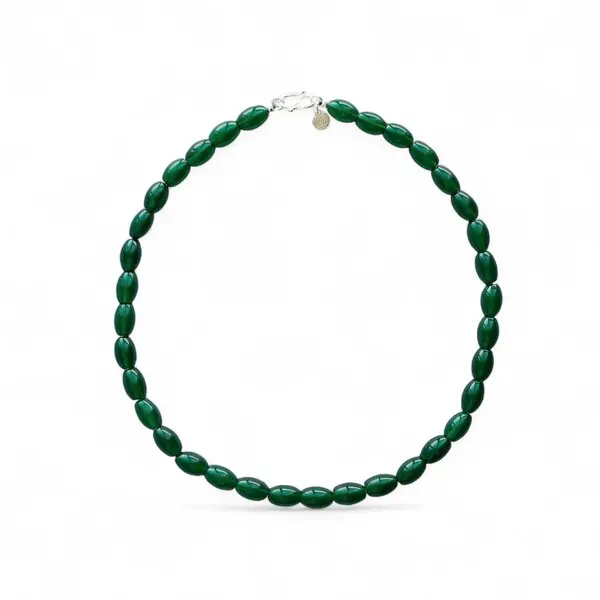 MISS CECILIA Forest Agate Bead Necklace - Green