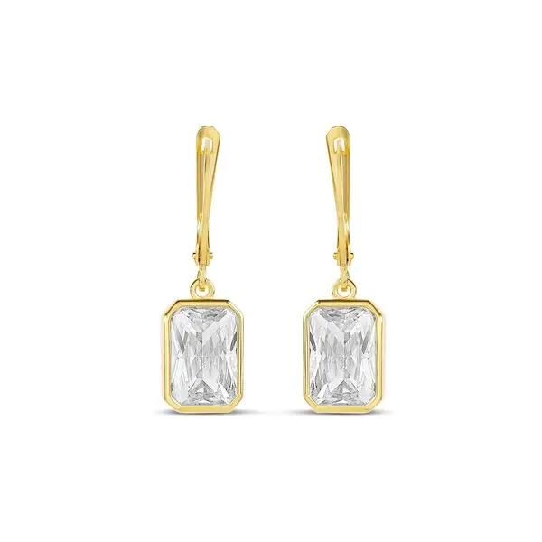 SHYMI Victorian Style Fancy Shape Drop Earrings Emerald - Gold