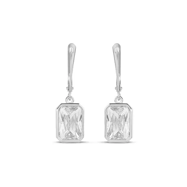 SHYMI Victorian Style Fancy Shape Drop Earrings Emerald - Silver