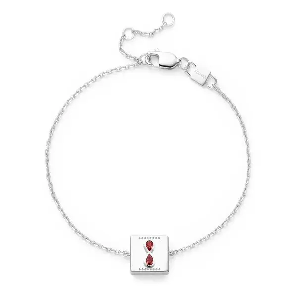 KOUREE This Too Shall Pass' Fixed Charm Bracelet Sterling With Rhodolite Garnet - Silver
