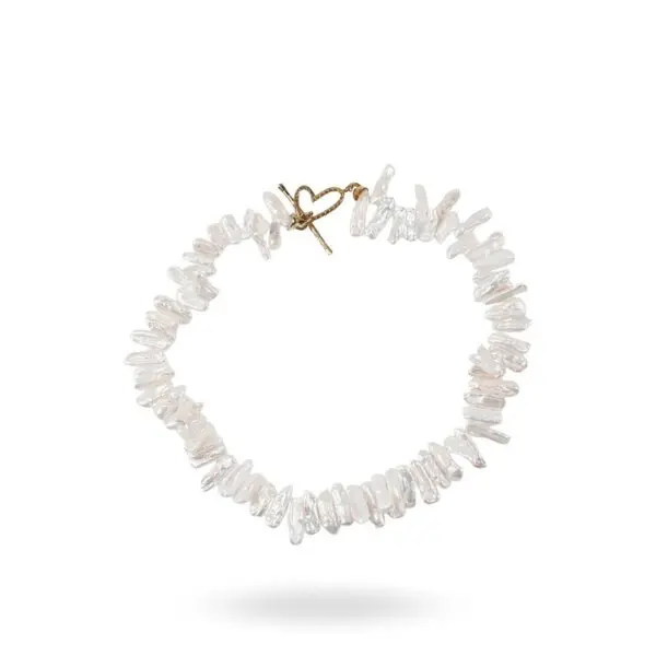 LINYA JEWELLERY Irregular Baroque Pearl Necklace - Gold