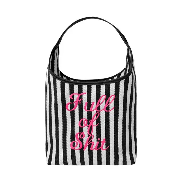 LILLY LOVES Neon Pink Full Of Shit Bag - Black