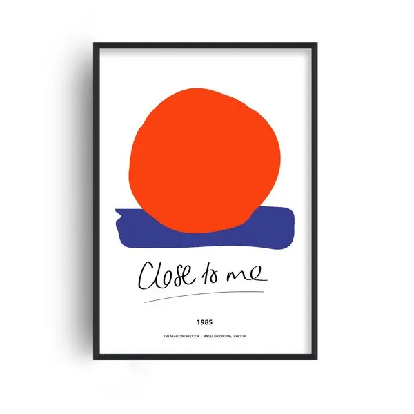 FANCLUB Close To Me Abstract Retro Music Art Print - Red