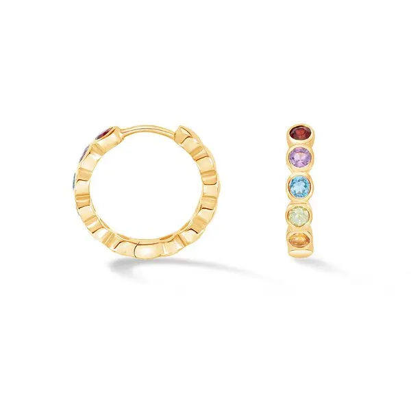 DOWER & HALL Tutti Frutti Huggie Hoops In Vermeil - Gold