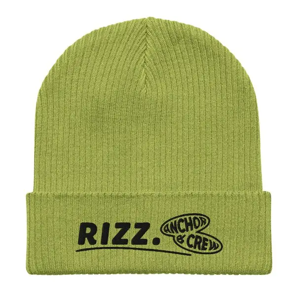 ANCHOR & CREW Leaf Rizz Gen. Organic Cotton Embroidered Beanie - Green