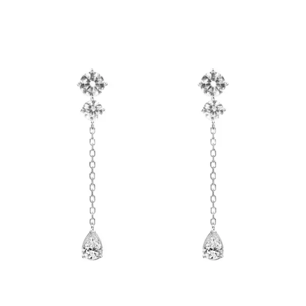 Arte Madrid Gemma Pear-shaped Dangle Earrings Clip-on - White
