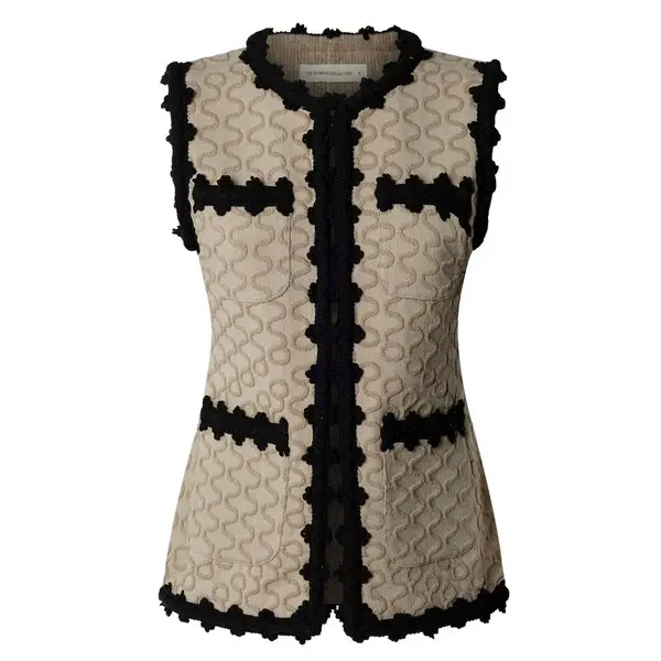 THE EXTREME COLLECTION Brown / Black Beige And Black Knit Waistcoat - Brown/black