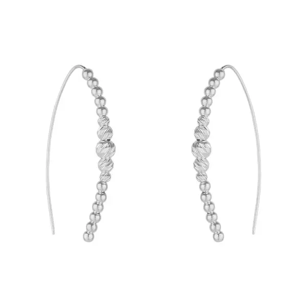 SPERO LONDON Beaded Pull Through Sterling Earrings - Silver