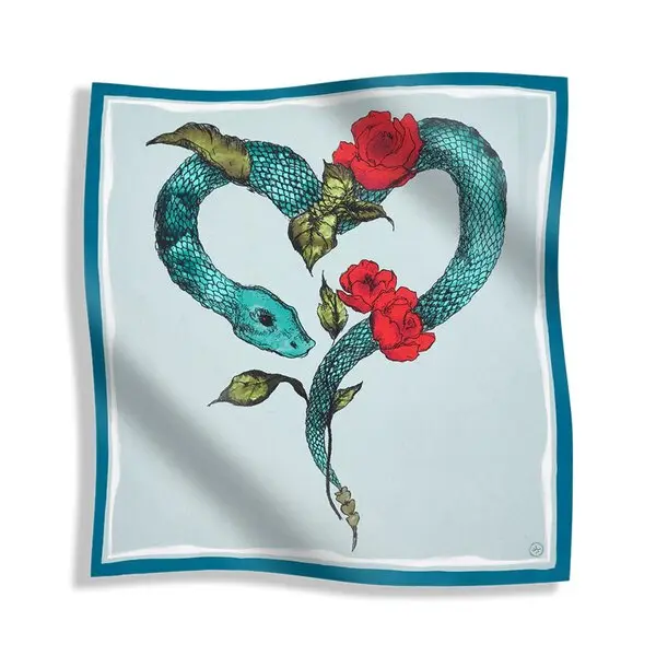 SELIN KUCUKSOZ The Heart Of Transformation-silk Scarf Ocean Fire - Blue/red