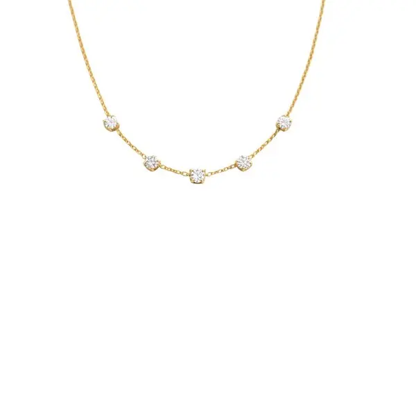 LILY FLO JEWELLERY Five Diamond Station Necklace - Gold