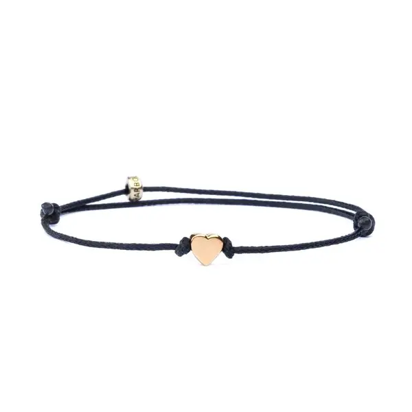 HARBOUR UK Heart Rope Bracelet Black - Gold