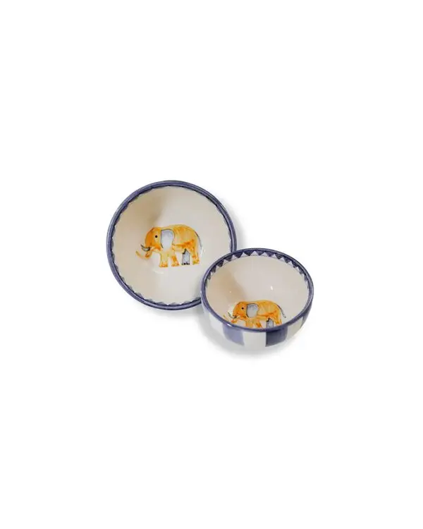 Mojjere Faience Small Bowl Animal Design Indigo - Blue