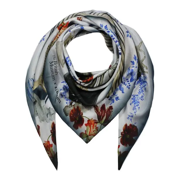 KLEMENTS British Museum Giant Silk Scarf - Blue