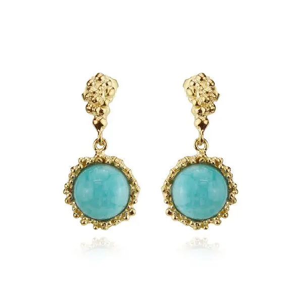 MOUNIR LONDON Amazonite Drop Earrings - Gray/yellow