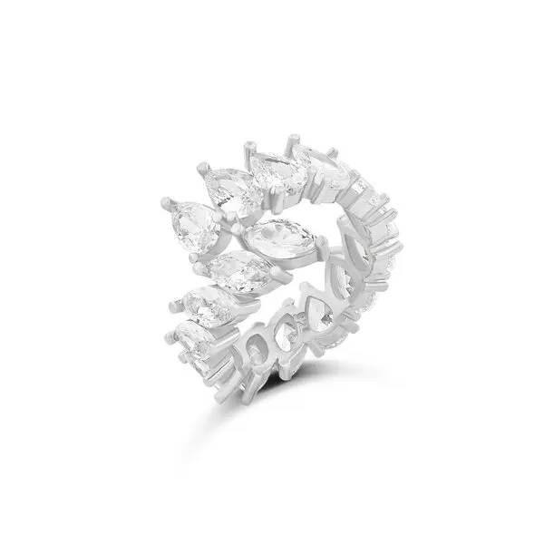 SHYMI Marquise & Pear Shaped Wrap Statet Ring - Silver