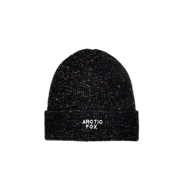 ARCTIC FOX & CO. The Embroidered Beanie In Midnight Snow - Black