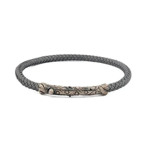 EBRU JEWELRY Tribal Strength Sterling Bangle Bracelet - Silver