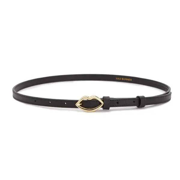 Lulu Guinness Lip Buckle Belt - Black