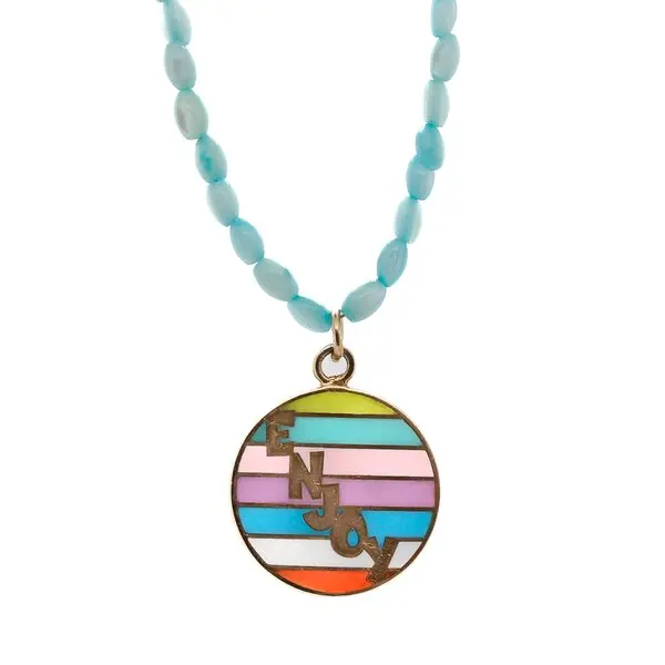 EBRU JEWELRY Larimar Choker Enjoy Necklace - Blue