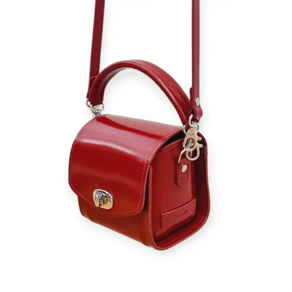 ZATCHELS Bauble Handmade High Shine Leather Handbag - Red