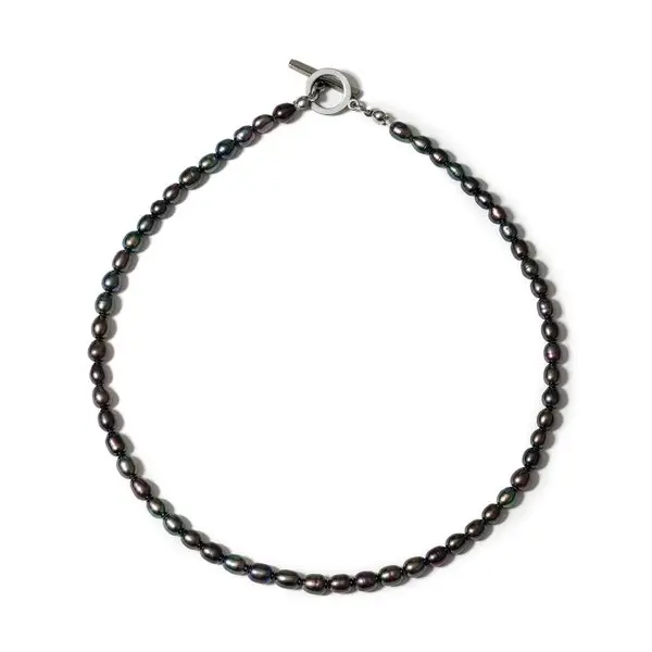 KYBELE STUDIO Portofino Necklace With Dark Freshwater Pearls - Grey