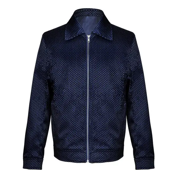 DAVID WEJ Washington Aviator Jacquard Jacket - Blue