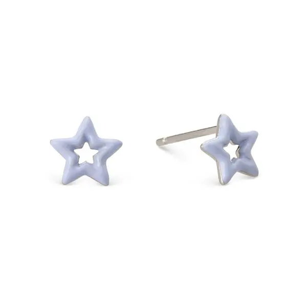 DOLCETTO DESIGNS Cometa Enamel Star Stud Earring Recycled - Silver